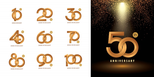 Premium Vector | Set of anniversary numbers Premium Vector | Set of anniversary numbers
