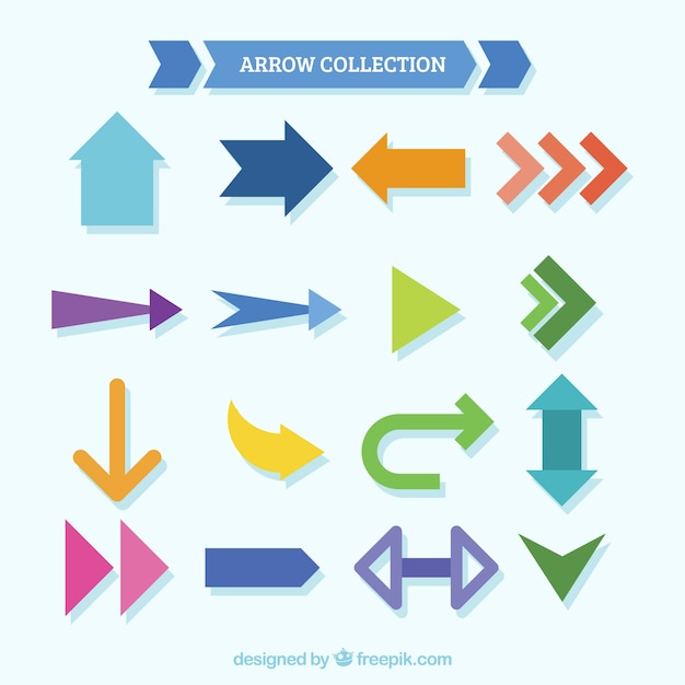 Set of arrows in flat design | Free Vector Set of arrows in flat design | Free Vector