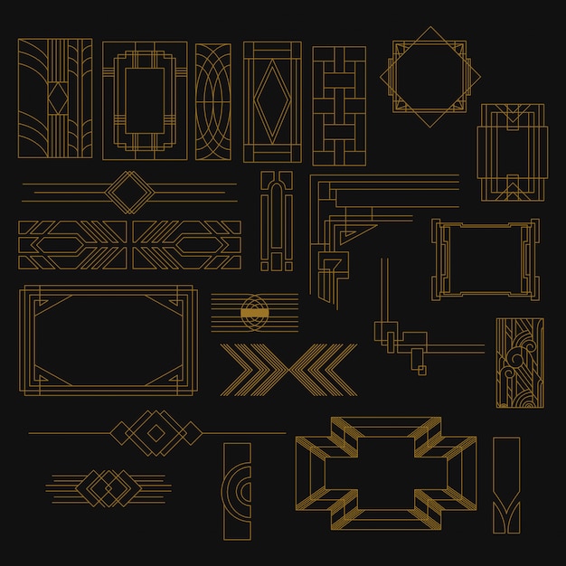 Premium Vector | Set of art deco shapes Premium Vector | Set of art deco shapes