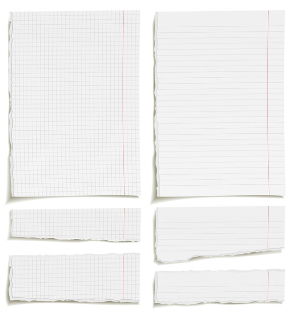Premium Vector | Set of blank squared and lined paper sheets or notepad ... Premium Vector | Set of blank squared and lined paper sheets or notepad ...