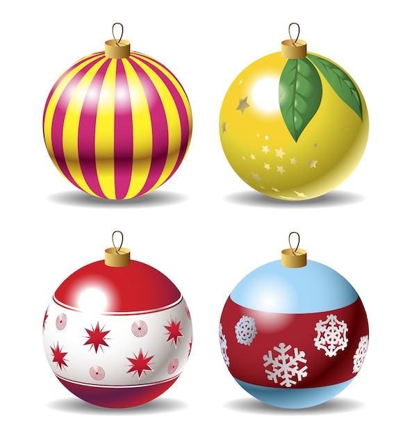 Premium Vector | Set of christmas baubles Premium Vector | Set of christmas baubles