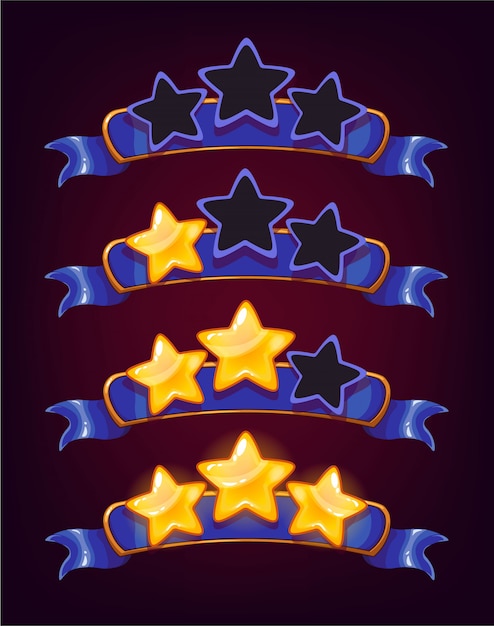 Premium Vector | Set of colored stars and ribbons Premium Vector | Set of colored stars and ribbons