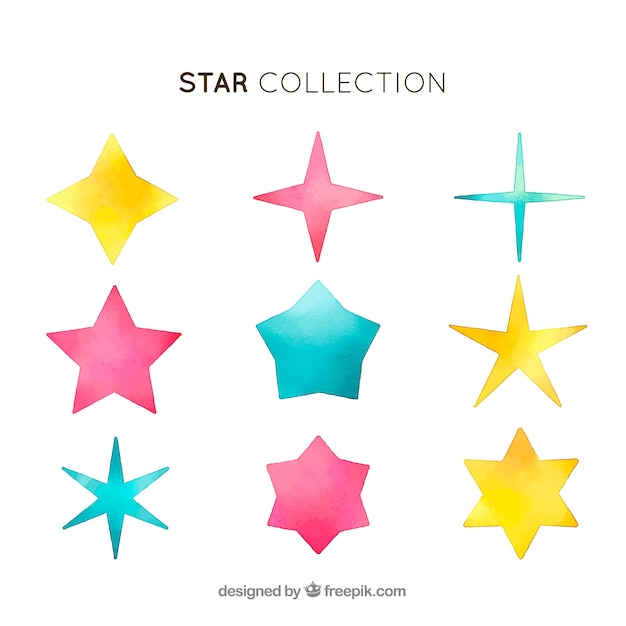 Free Vector | Set of colorful stars Free Vector | Set of colorful stars