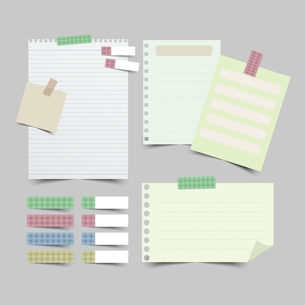 Premium Vector | Set of different note papers isolated Premium Vector | Set of different note papers isolated