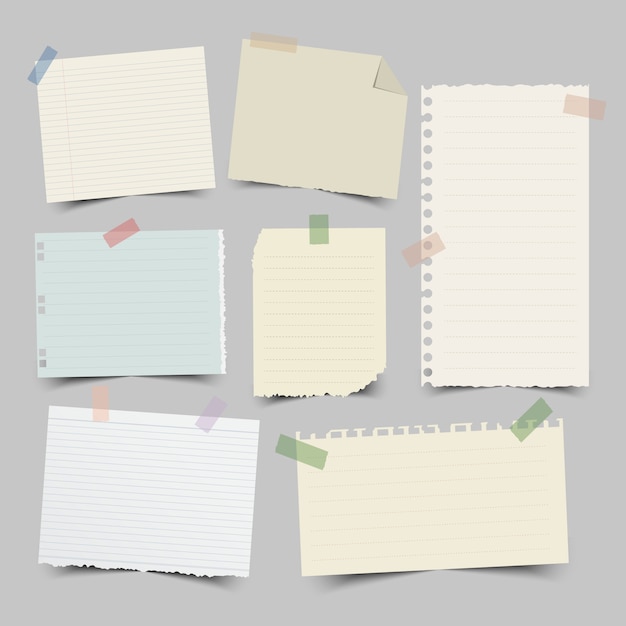 Set of different note papers | Premium Vector Set of different note papers | Premium Vector