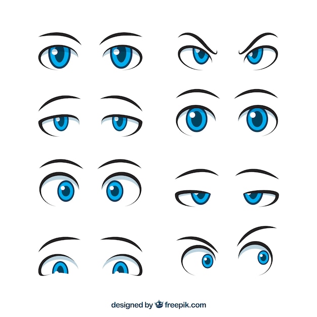 Free Vector | Set of hand drawn expressive eyes Free Vector | Set of hand drawn expressive eyes