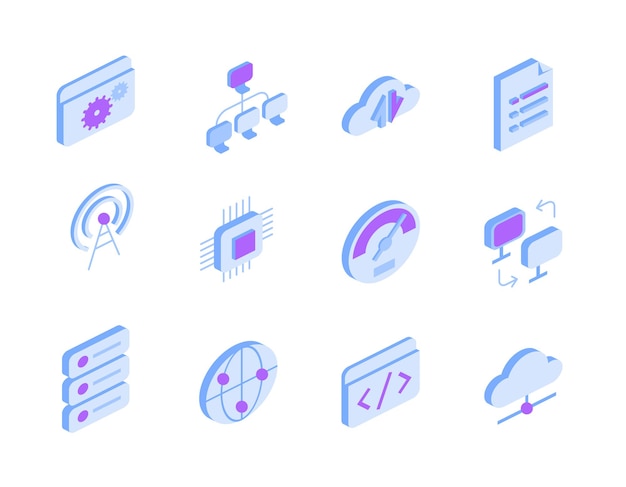 Premium Vector | Set of icons with internet and online services in ...