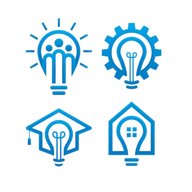 Premium Vector | Set of light bulb logo design template Premium Vector | Set of light bulb logo design template
