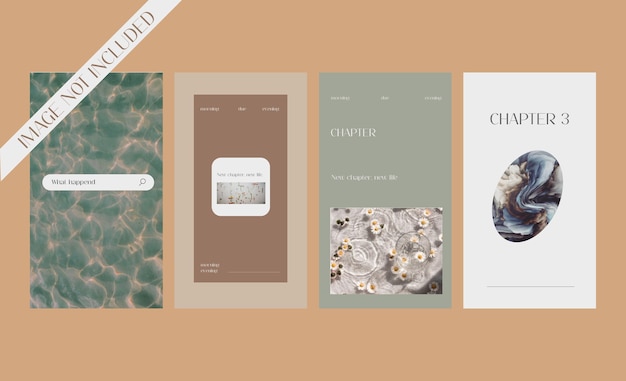Premium Vector Set Of Minimalism Instagram Story For Branding Blog Events