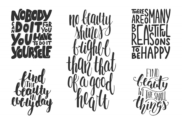 Premium Vector | Set of motivational and inspirational typography Premium Vector | Set of motivational and inspirational typography