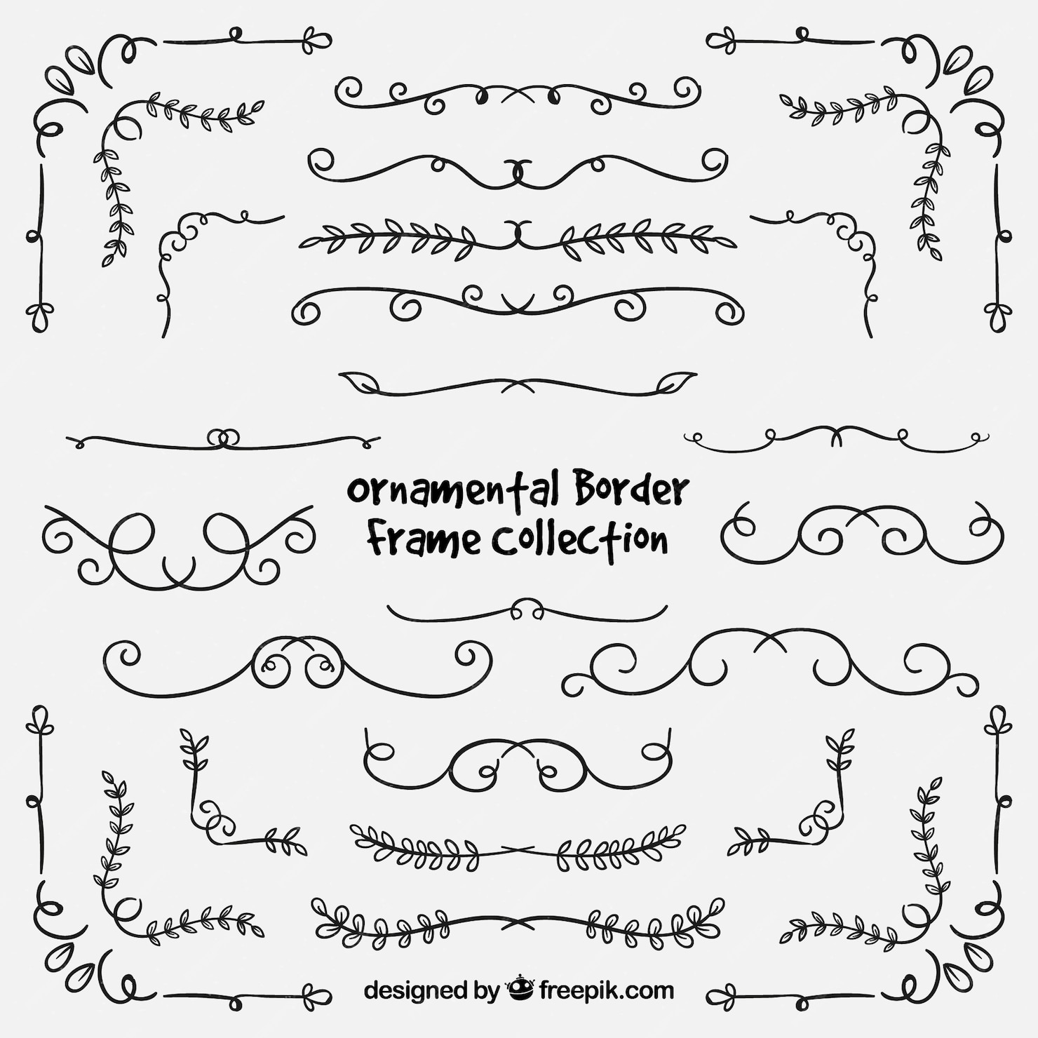 Free Vector | Set of ornamental hand drawn borders Free Vector | Set of ornamental hand drawn borders