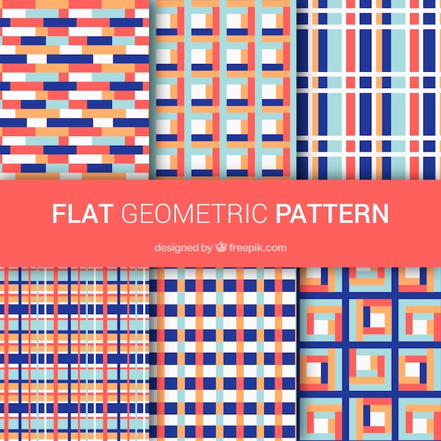 Free Vector | Set of patterns of geometric shapes in flat design Free Vector | Set of patterns of geometric shapes in flat design