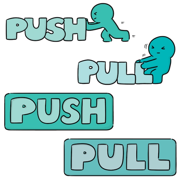 Set of push pull sign | Premium Vector Set of push pull sign | Premium Vector