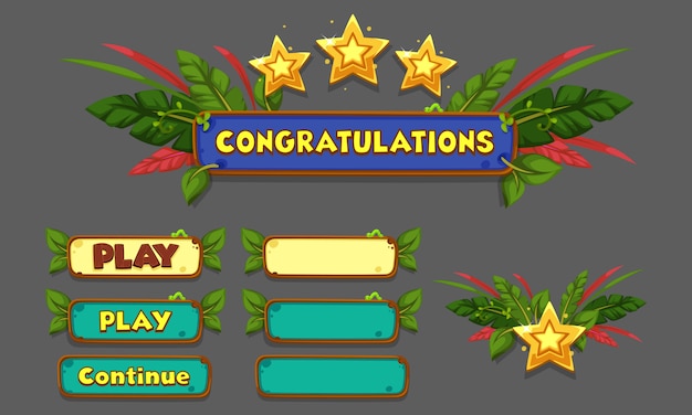 Premium Vector | Set of ui elements for 2d games and apps, game ui part 5 Premium Vector | Set of ui elements for 2d games and apps, game ui part 5