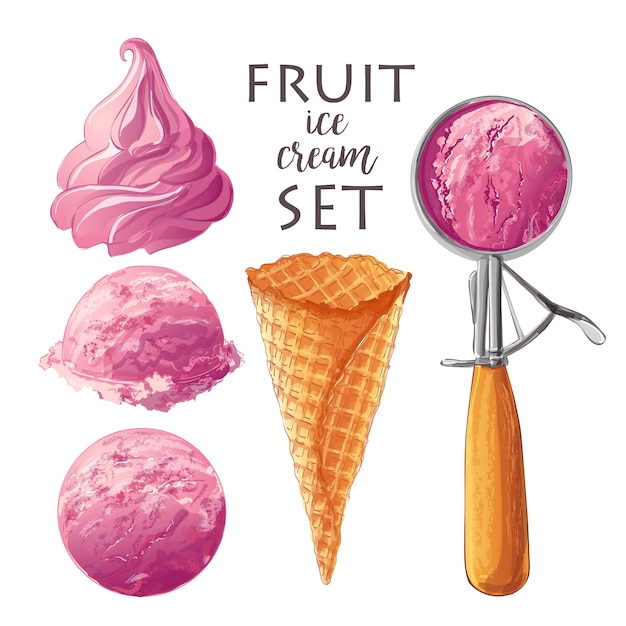 Premium Vector Set Of Vector Ice Creams