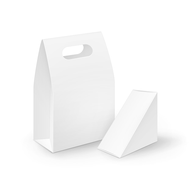 Premium Vector | Set of white blank cardboard rectangle triangle take ... Premium Vector | Set of white blank cardboard rectangle triangle take ...