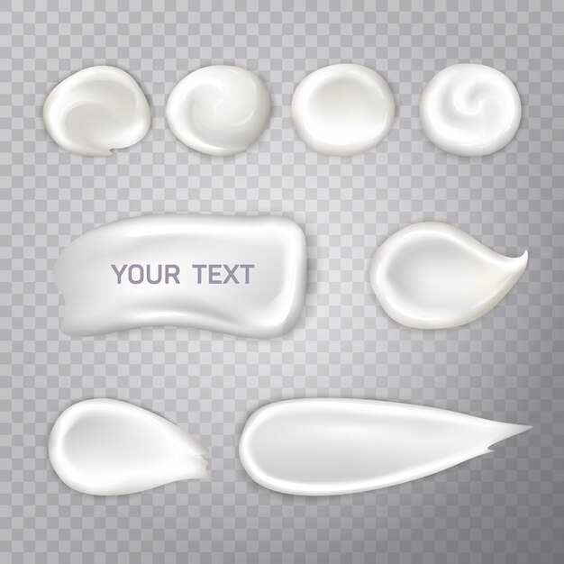 Premium Vector | Set of white cream drop Premium Vector | Set of white cream drop