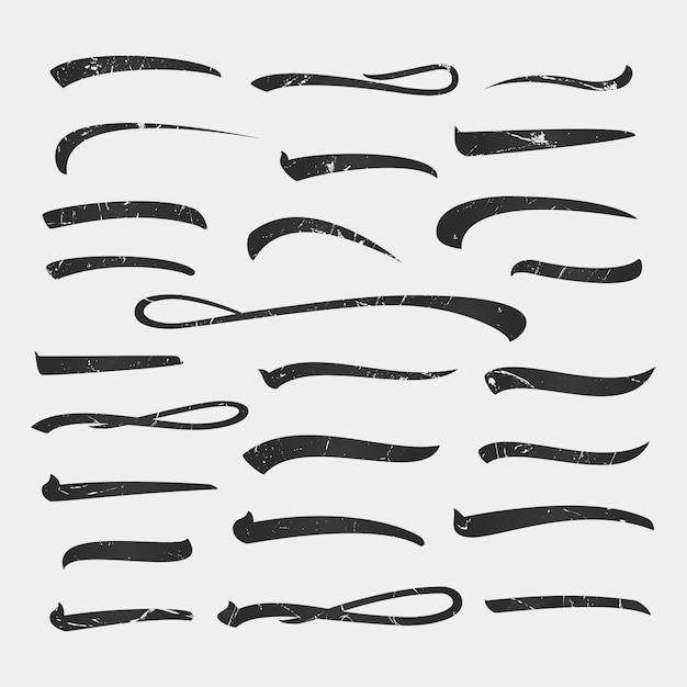 Premium Vector | Set of white underline lettering lines isolated Premium Vector | Set of white underline lettering lines isolated