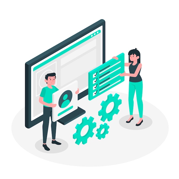 Setup concept illustration Vector | Free Download Setup concept illustration Vector | Free Download