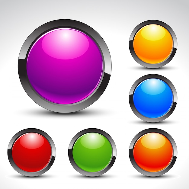 Premium Vector | Shiny web buttons vector set Premium Vector | Shiny web buttons vector set