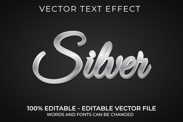Premium Vector Silver 3d Editable Text Effect