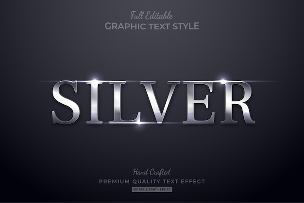 Premium Vector Silver Elegant Glow Editable Text Effect Font Style