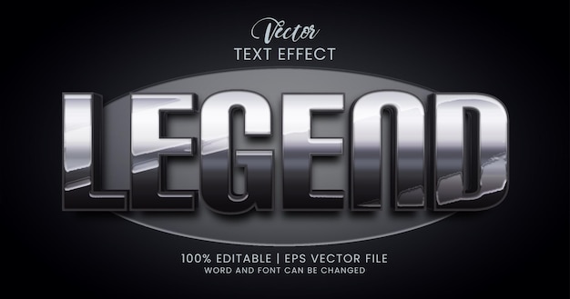 Premium Vector | Silver metallic editable text effect, legend text style Premium Vector | Silver metallic editable text effect, legend text style