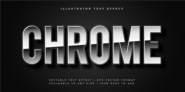 Premium Vector | Silver shiny chrome text style font effect Premium Vector | Silver shiny chrome text style font effect