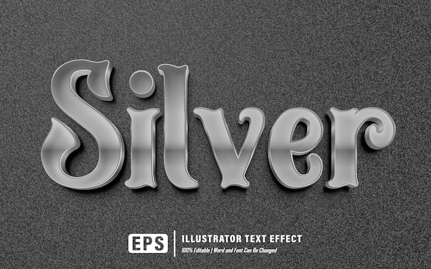 Premium Vector | Silver text effect - editable Premium Vector | Silver text effect - editable