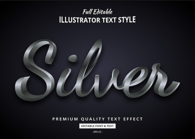 Premium Vector Silver Text Effect