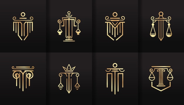 Premium Vector | Simple elegant law firm logo set Premium Vector | Simple elegant law firm logo set