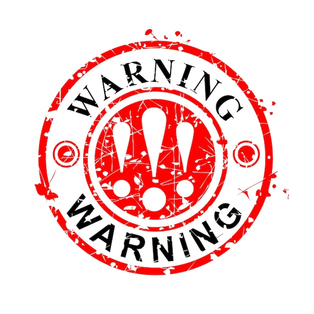 Premium Vector | Simple vector, circle grunge red rubber stamp, warning ... Premium Vector | Simple vector, circle grunge red rubber stamp, warning ...