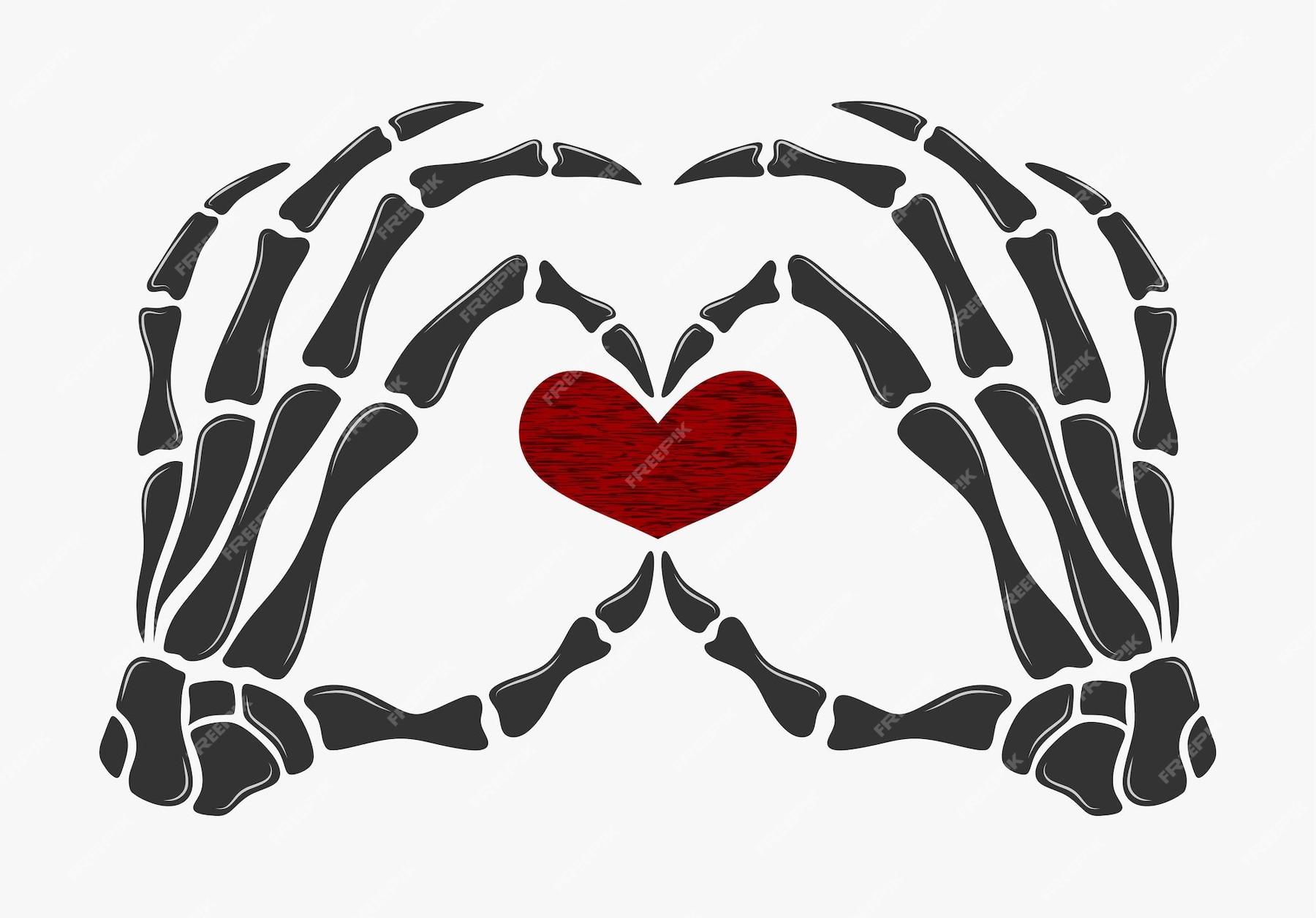 Premium Vector | Skeleton hand showing heart shape Premium Vector | Skeleton hand showing heart shape