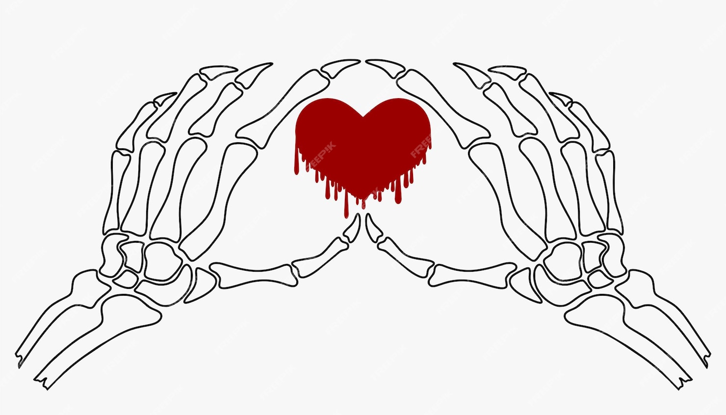Premium Vector | Skeleton hand showing heart shape Premium Vector | Skeleton hand showing heart shape