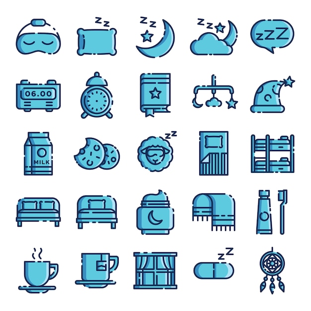 Premium Vector Sleeping Icons Pack Isolated Sleeping Symbols