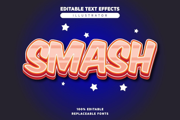 Premium Vector Smash Text Effect Editable