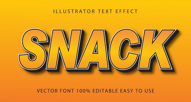 Premium Vector | Snack editable text effect Premium Vector | Snack editable text effect