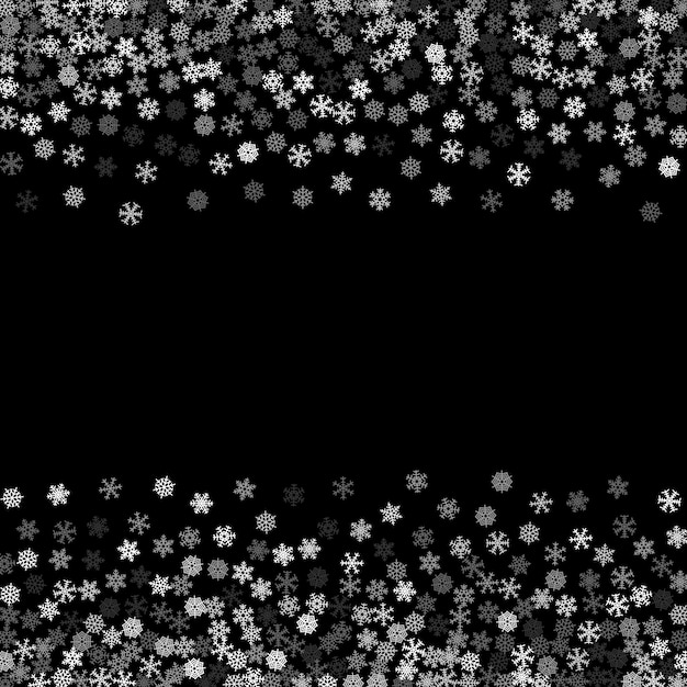 Premium Vector | Snowfall with random snowflakes in the dark Premium Vector | Snowfall with random snowflakes in the dark