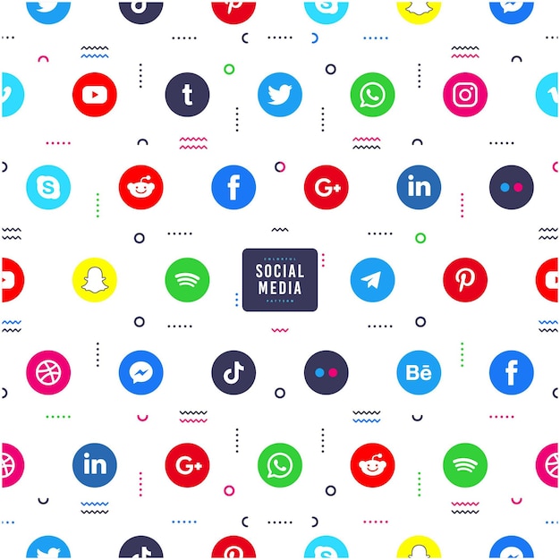 Premium Vector Social Media Icons Pattern Design
