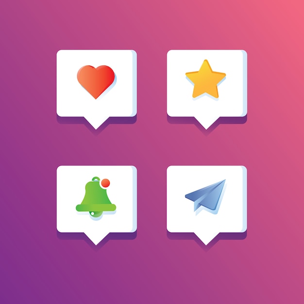 Premium Vector | Social media notifications icon Premium Vector | Social media notifications icon