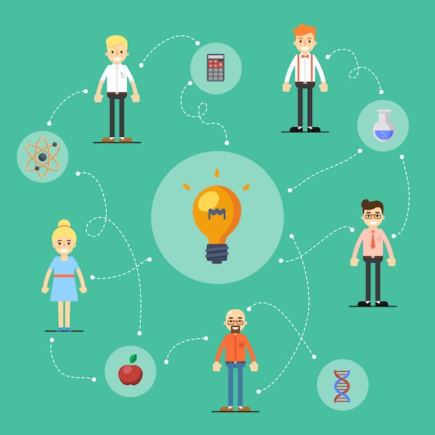 Premium Vector | Social network and teamwork illustration Premium Vector | Social network and teamwork illustration