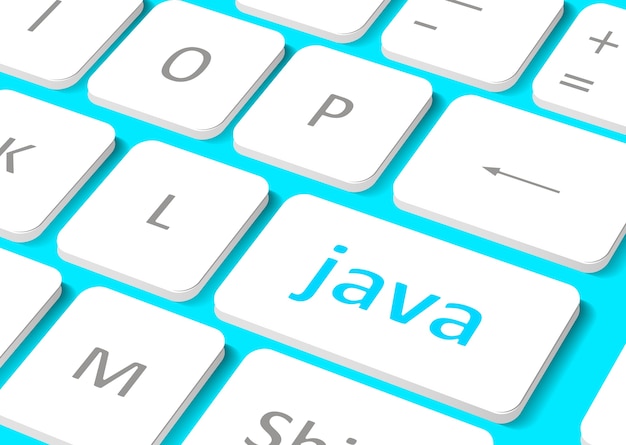 Premium Vector Software Concept Button Java On Computer Keyboard 