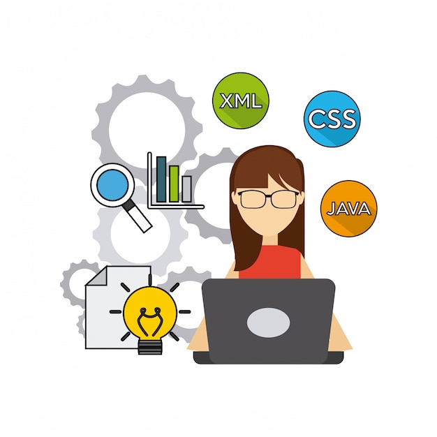 Premium Vector | Software developer and programmer Premium Vector | Software developer and programmer
