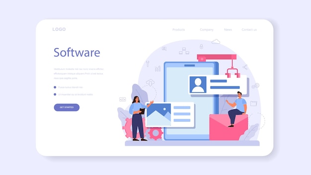 Premium Vector Software Developer Web Banner Or Landing Page Idea Of Programming And Coding 3546