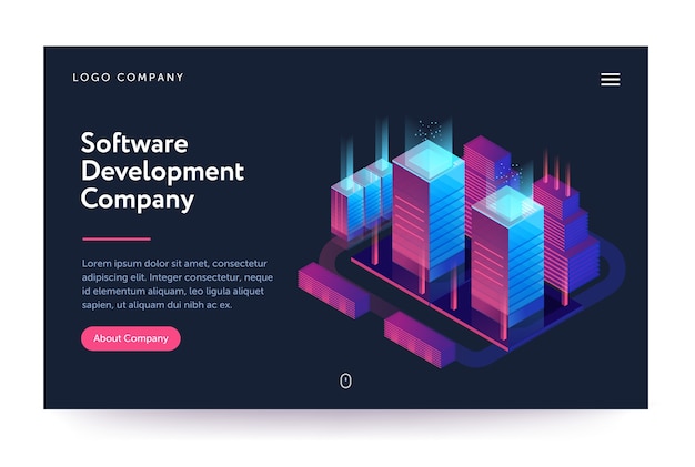 Premium Vector | Software development company illustration Premium Vector | Software development company illustration