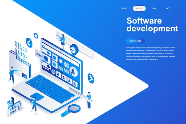 Software development modern flat design isometric concept. | Premium Vector Software development modern flat design isometric concept. | Premium Vector