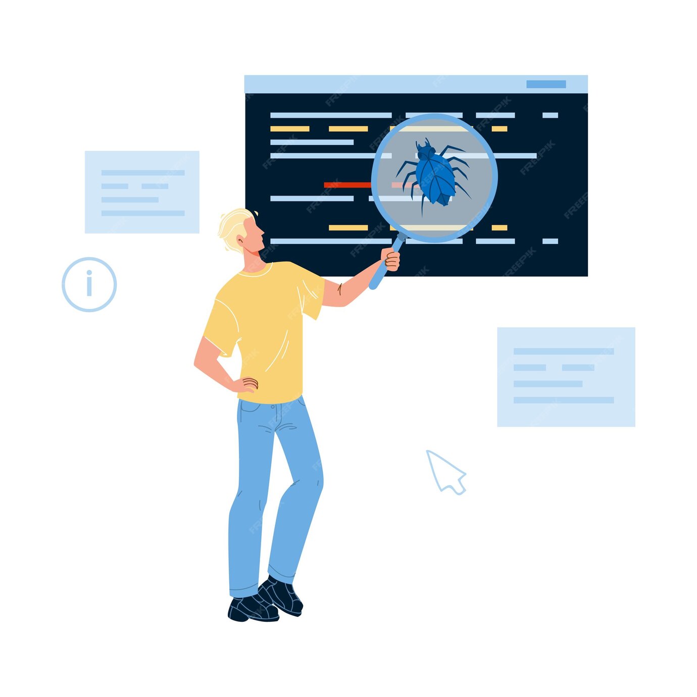 Premium Vector Software Testing Program On Bug And Errors Vector