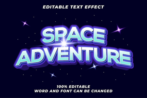 Premium Vector | Space adventure text effect Premium Vector | Space adventure text effect