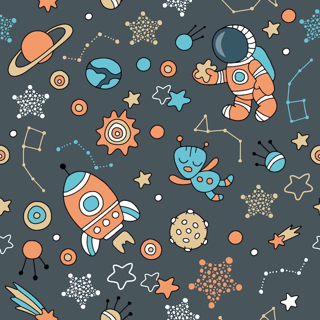 Premium Vector | Space seamless pattern Premium Vector | Space seamless pattern