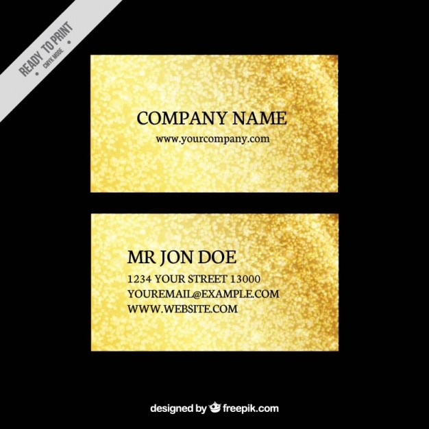 Premium Vector | Sparkling golden business card Premium Vector | Sparkling golden business card